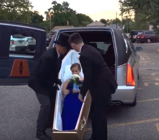 High School Student Arrives Junior Prom In A Casket photos high-school-student-arrives-junior-prom-in-a-casket-photos