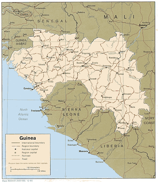GUINEA - GEOGRAPHICAL MAPS OF GUINEA