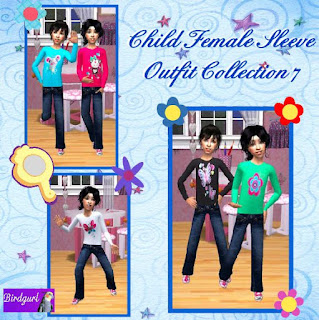 Birdgurl's Sims 2 Creations: Child Female Sleeve Outfit Collection 7