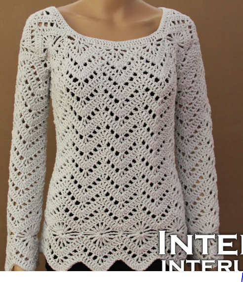 Sweet Nothings Crochet: FULL SLEEVED CHEVRON TOP