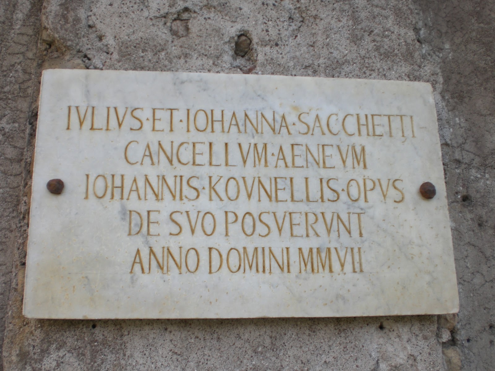 Orbis Catholicus Secundus: Modern Latin Plaque in Rome