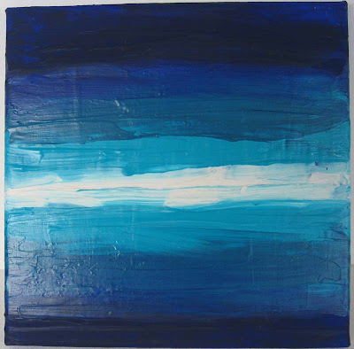 Art Pourings: Abstract - Blue & White Stripes