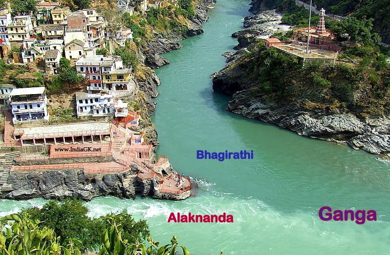 Ganga Alaknanda and Bhagirathi Rivers in Devprayag ~ India GK, Current ...