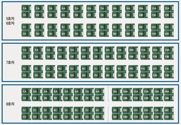KTX 좌석배치도 안내 ~ 정보마당