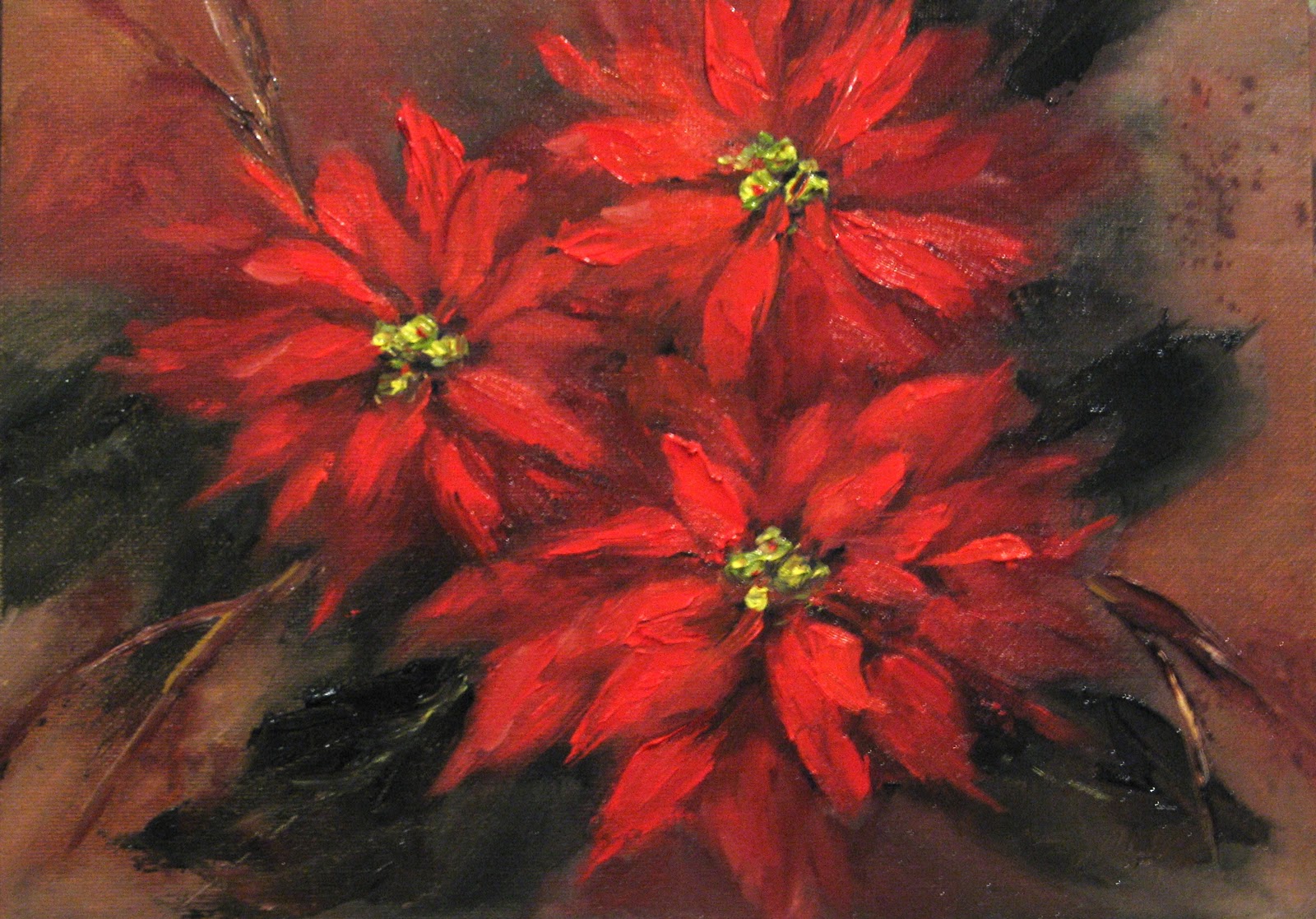 Pat Fiorello - Art Elevates Life: Flower Study #48- Poinsettias