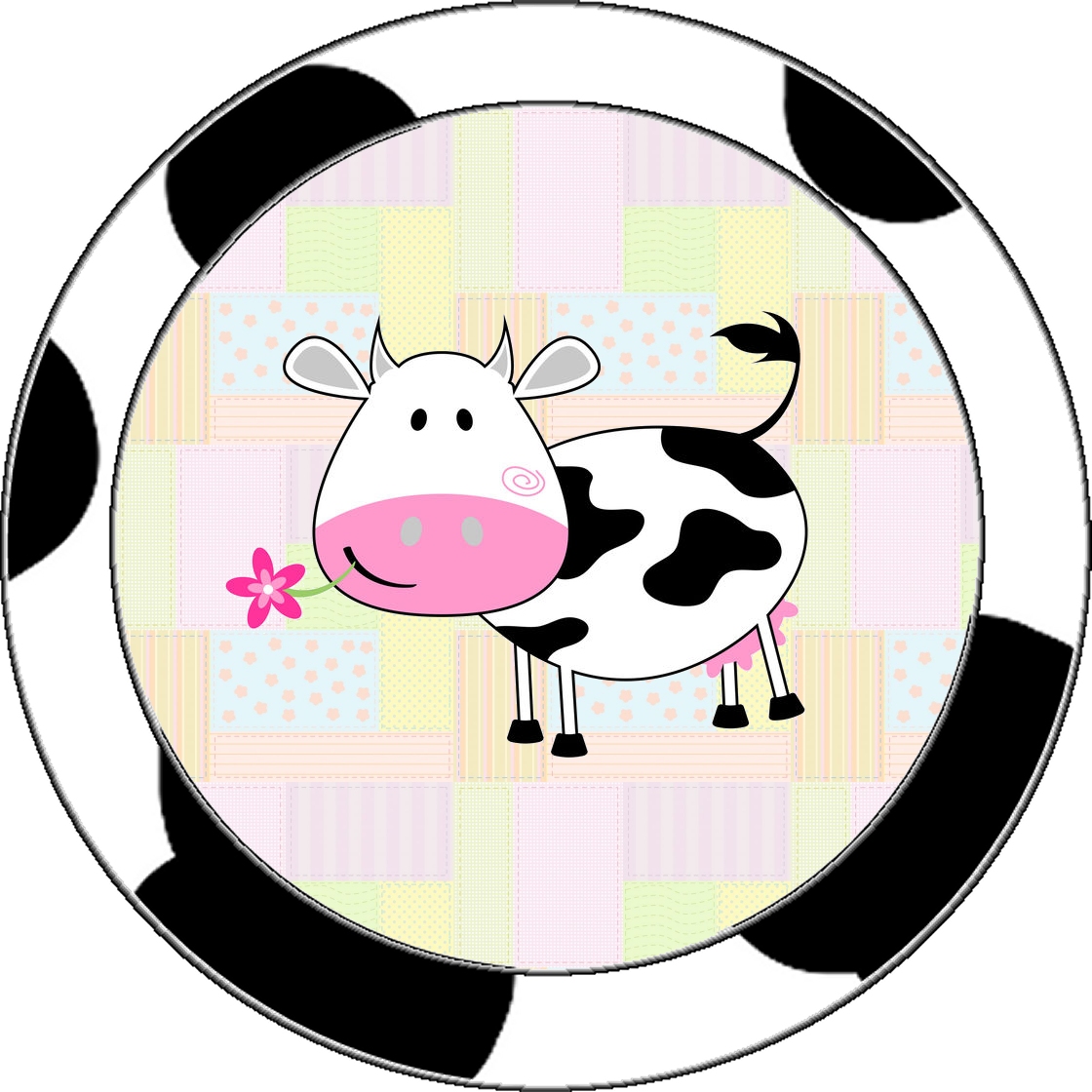 Cow and Patchwork Free Printable Cupcake Toppers and Wrappers. - Oh My ...