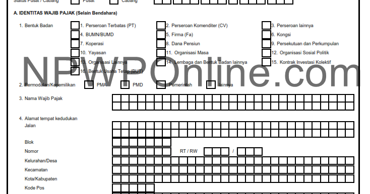 80 INFO DOWNLOAD FORMULIR PENDAFTARAN NPWP EXCEL TUTORIAL PDF - * Formulir