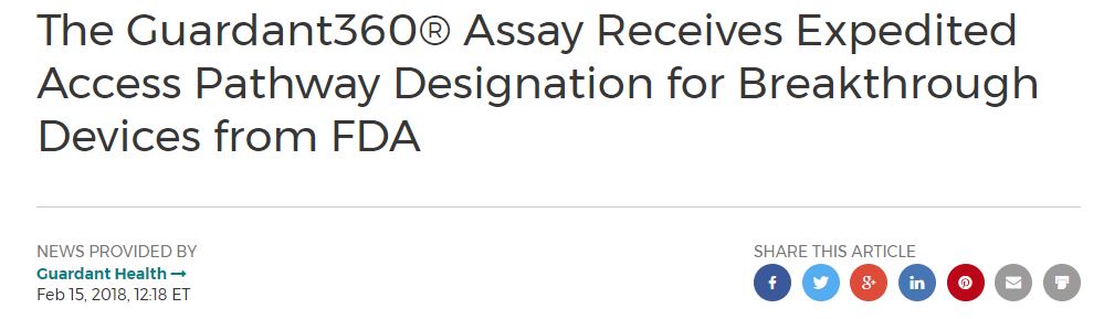Discoveries in Health Policy: Liquid Biopsy Panel from Guardant Health ...