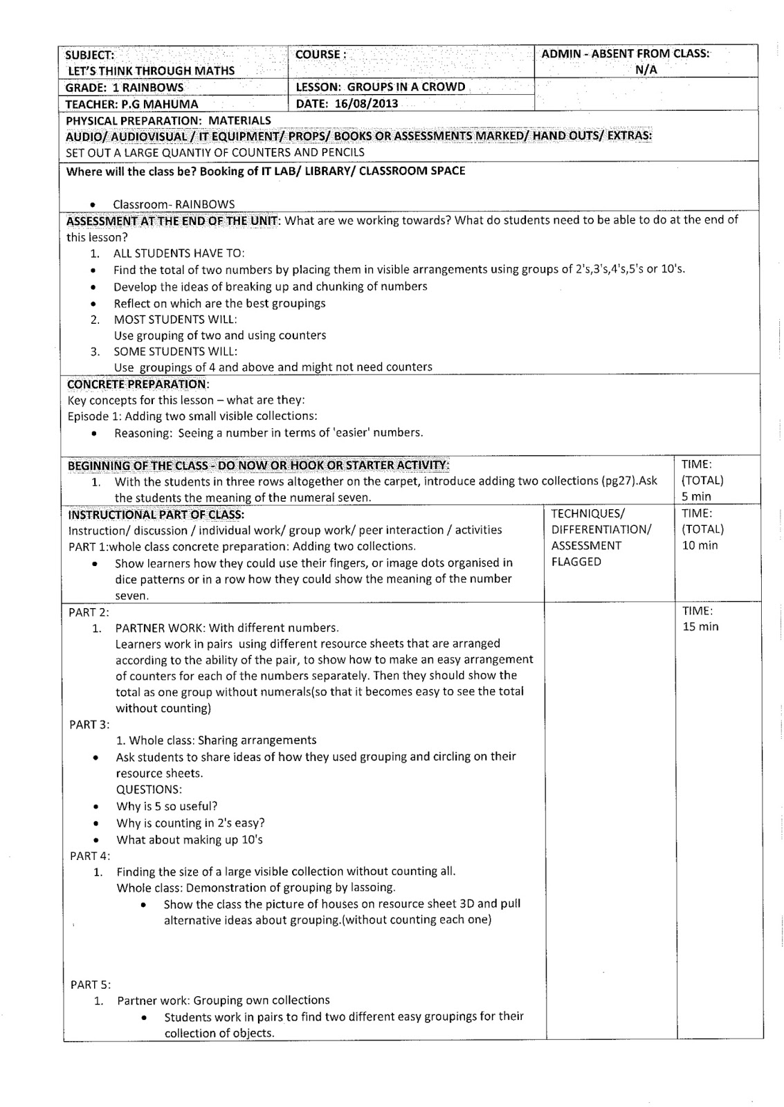Lebone II College of the Royal Bafokeng - CPD Cells: Foundation Phase ...
