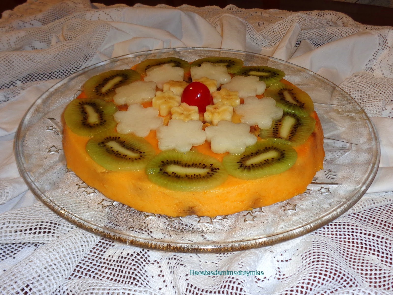 RECETAS DE MI MADRE Y MIAS: Tarta de flan al horno con frutas