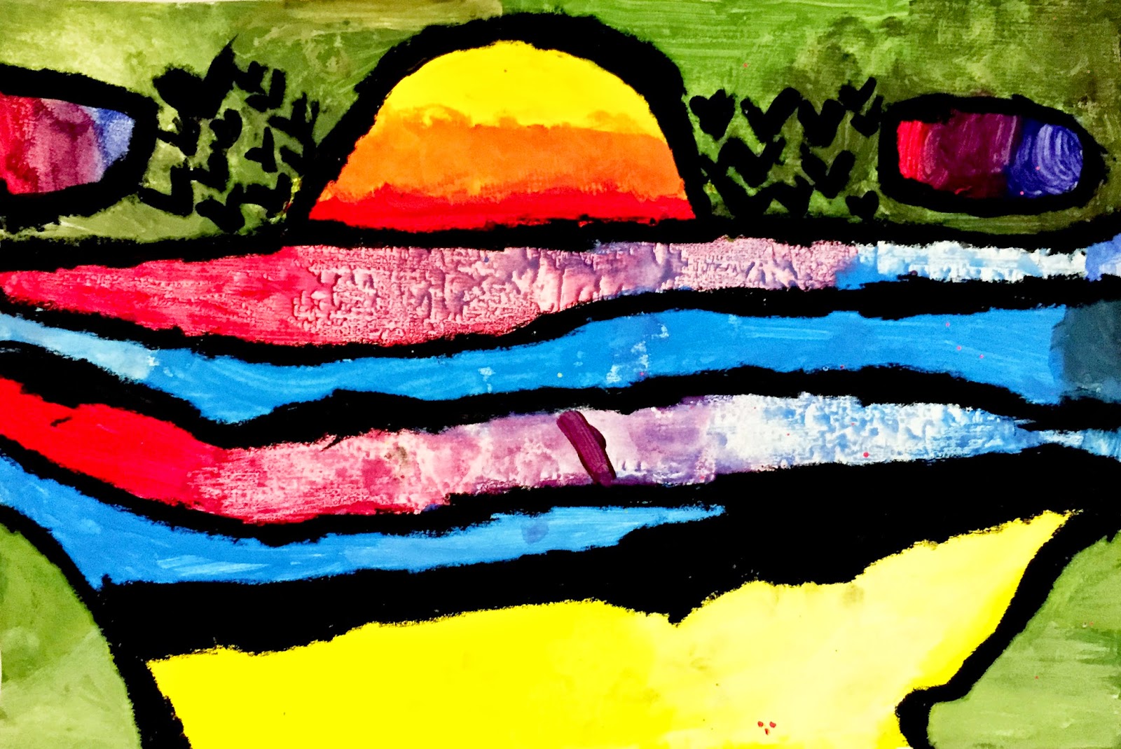 The Wheeler Art Blog: 6th Grade Abstract Landscapes