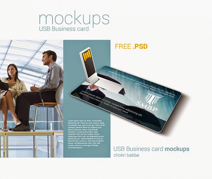 Free USB Business Card Mock-up | PrintRIVER©