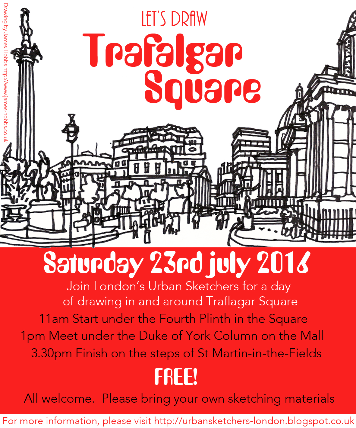 Urban Sketchers London: Let's draw Trafalgar Square