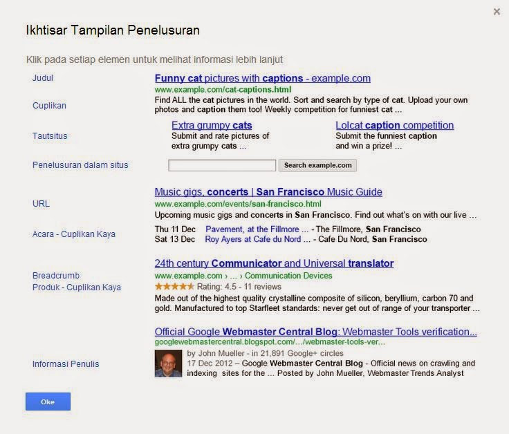 Elemen Tampilan Penelusuran Google
