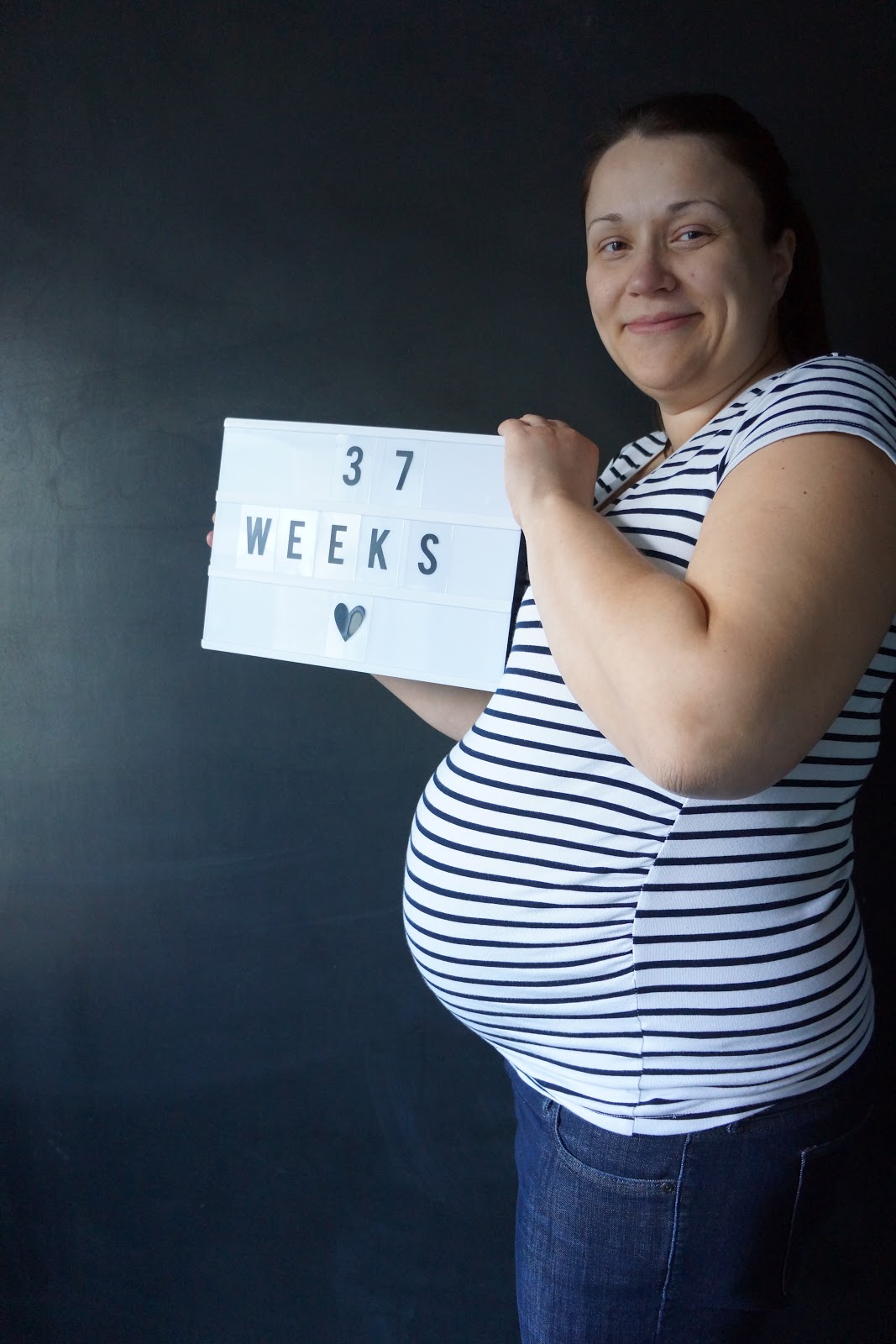 I'm 37 weeks pregnant. Full-term. On maternity leave. And very excited!