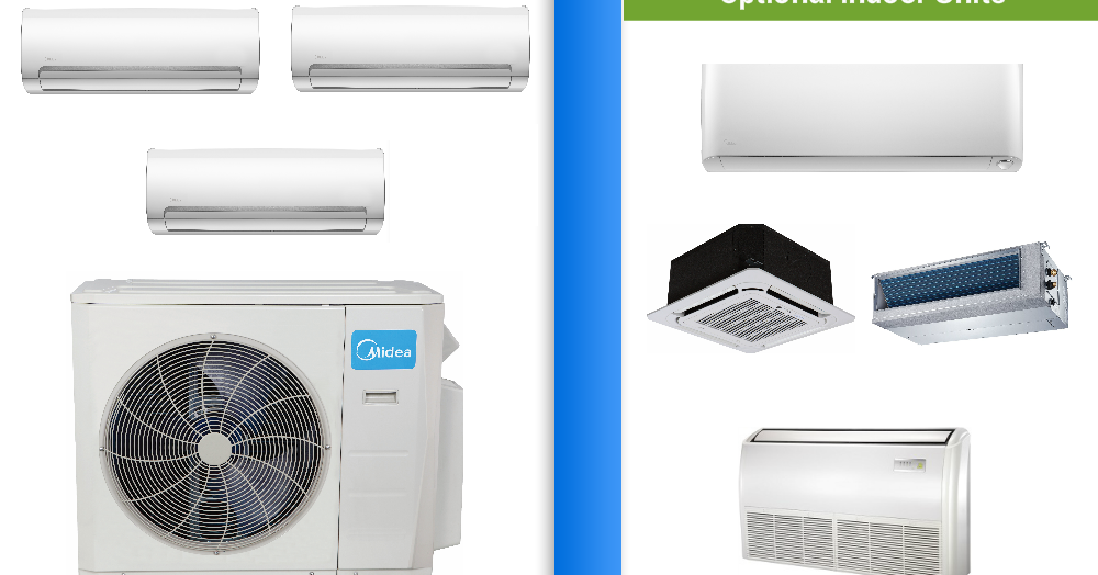 All New Mini Split Ductless HeatPump Systems: Midea System 3 Zone in Minisplitwarehouse.com