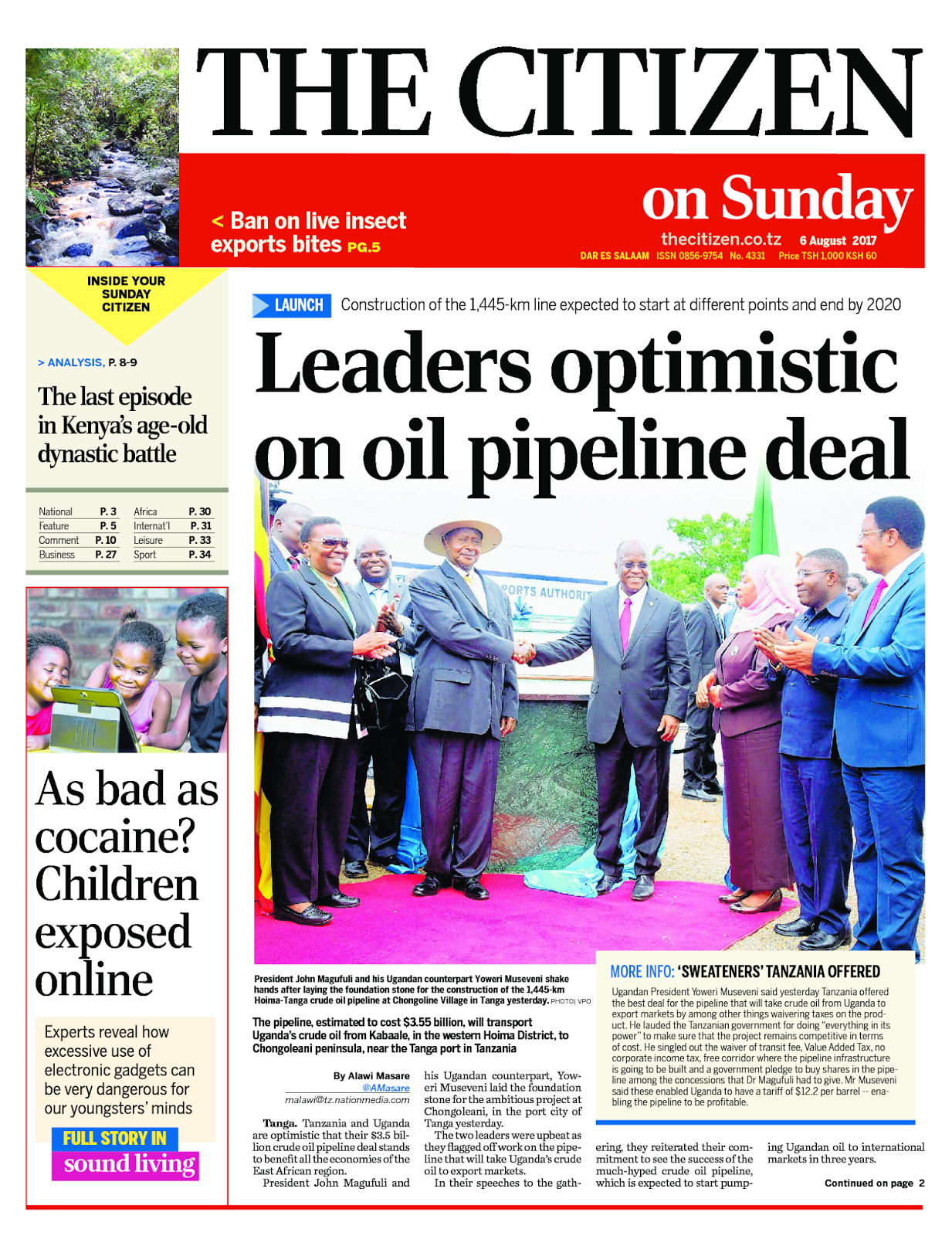 TODAY'S NEWSPAPERS ON SUNDAY AUGUST 06, 2017 - SHINE WITH NEWS