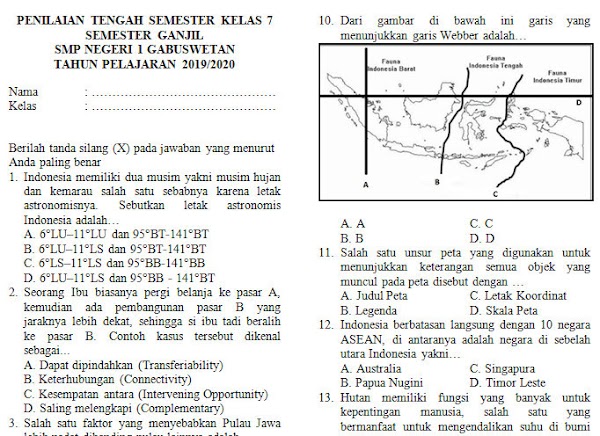 Soal PTS IPS Kelas 7 Semester Ganjil - Didno76.com