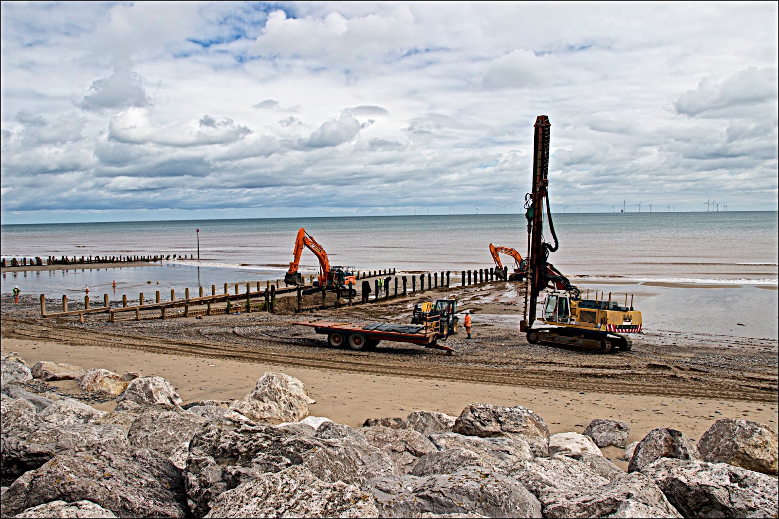 Brian's Blog: Repairs to Withernsea sea defences 25th June 2017