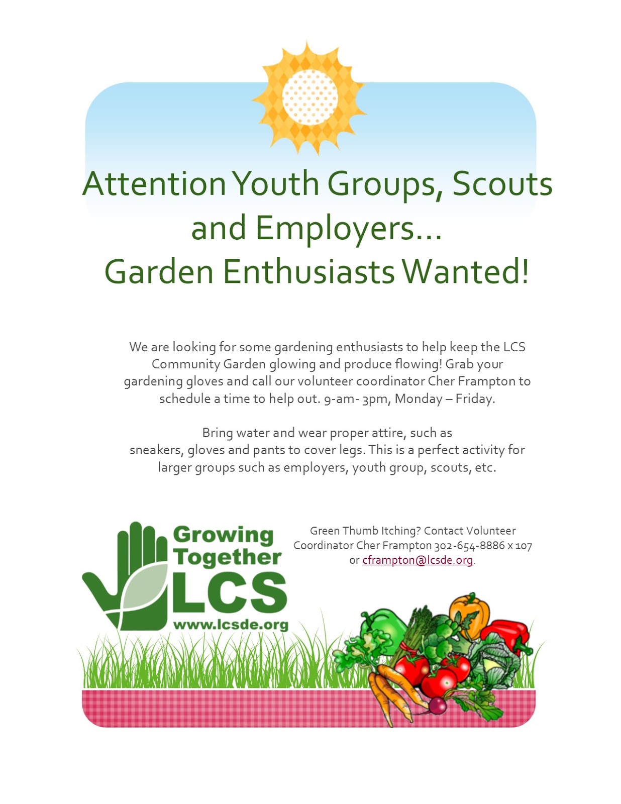 Community Garden Volunteer Meeting Postcard