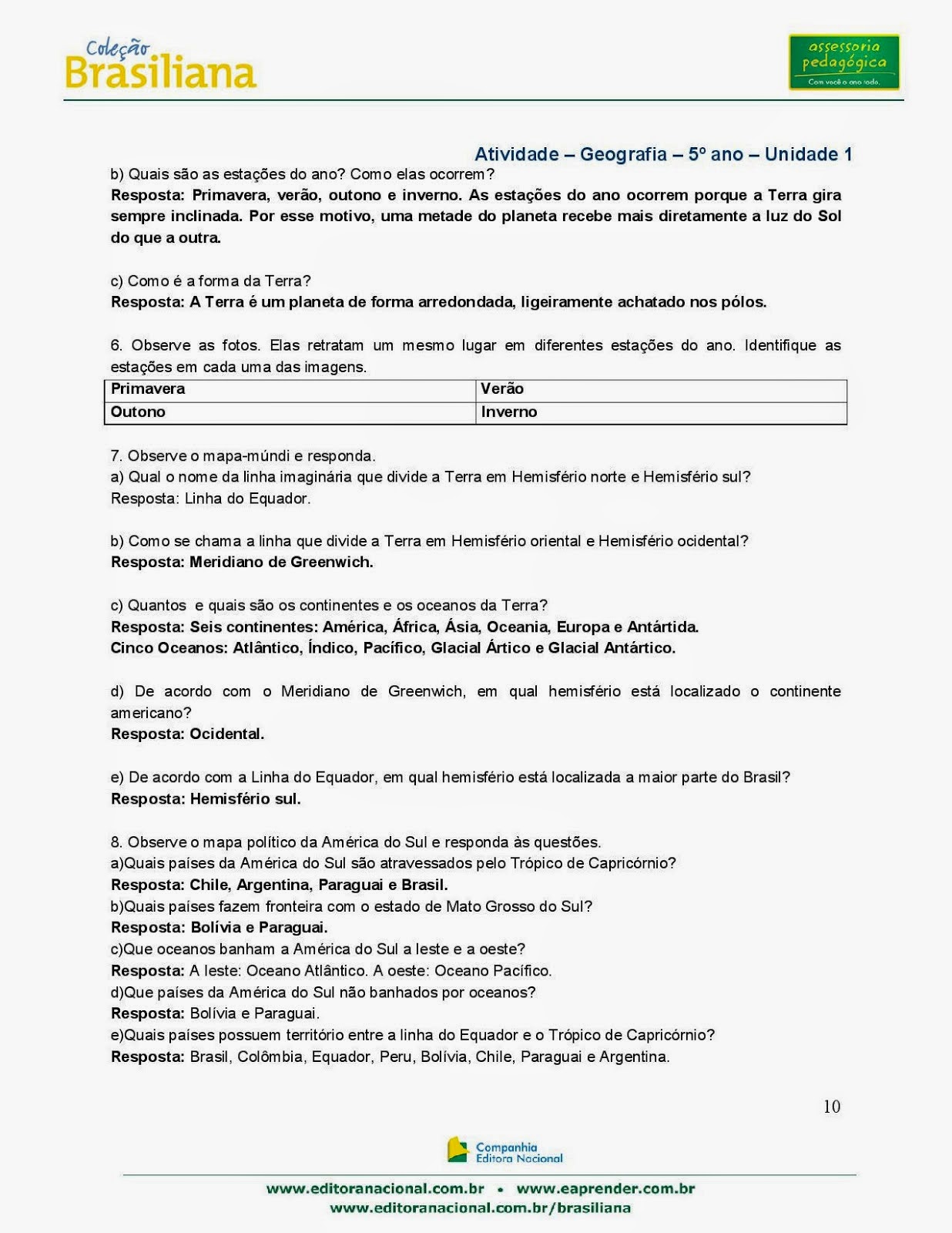 Atividades - Geografia 5° Ano Geografia 5 ano exercícios Créditos: http ... Atividades - Geografia 5° Ano Geografia 5 ano exercícios Créditos: http ...
