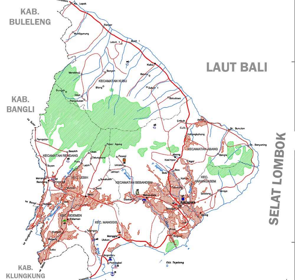 Peta Kabupaten Karangasem Bali Lengkap - Sejarah Negara Com