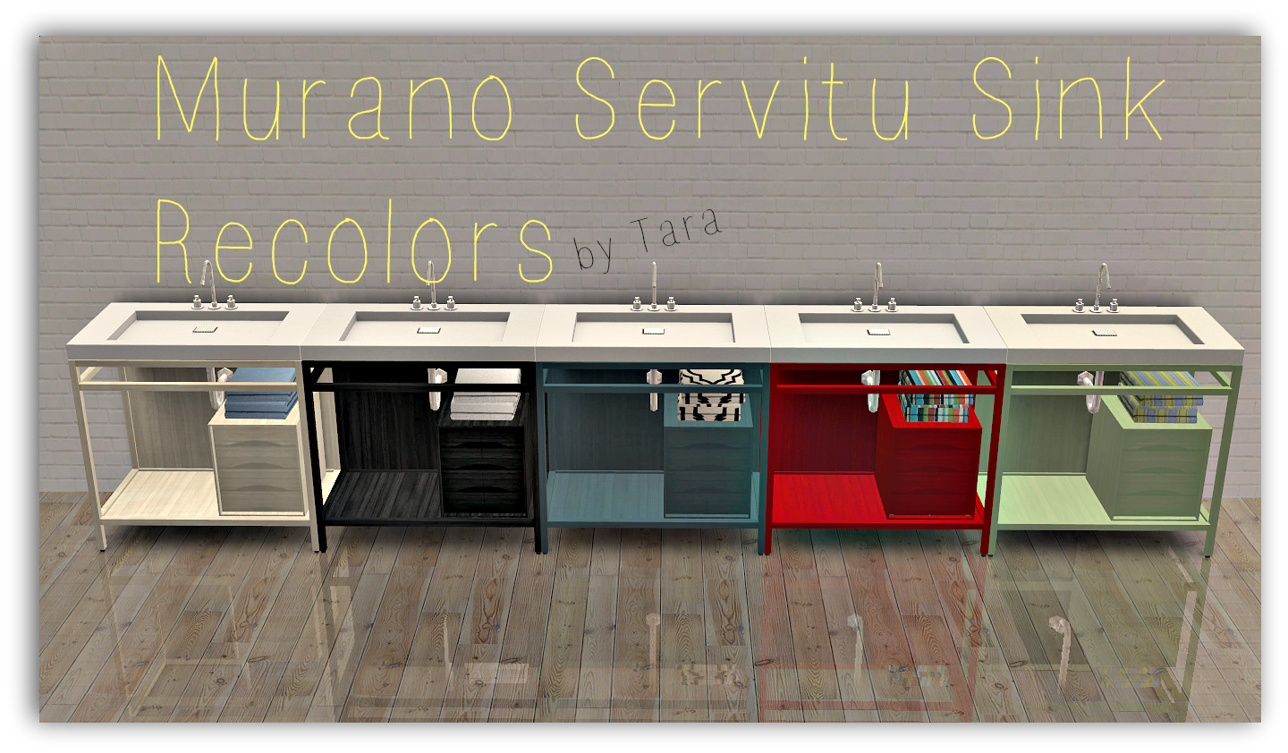 Sims 2 Creations by Tara: Murano Servitu Sink Recolors