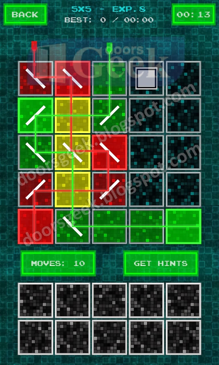 Laser Puzzle Free [Cyan 5x5] Level 8 ~ Doors Geek