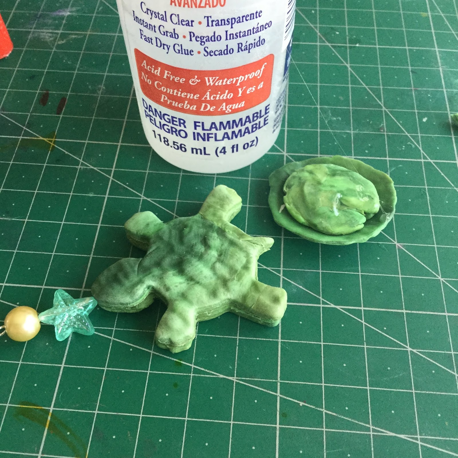 Sea Turtle Polymer Clay Pendant