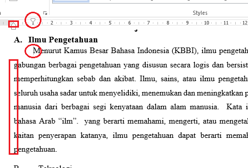 Menggunakan First Line Indent dan Hanging Indent dalam Paragraf M. Word ...