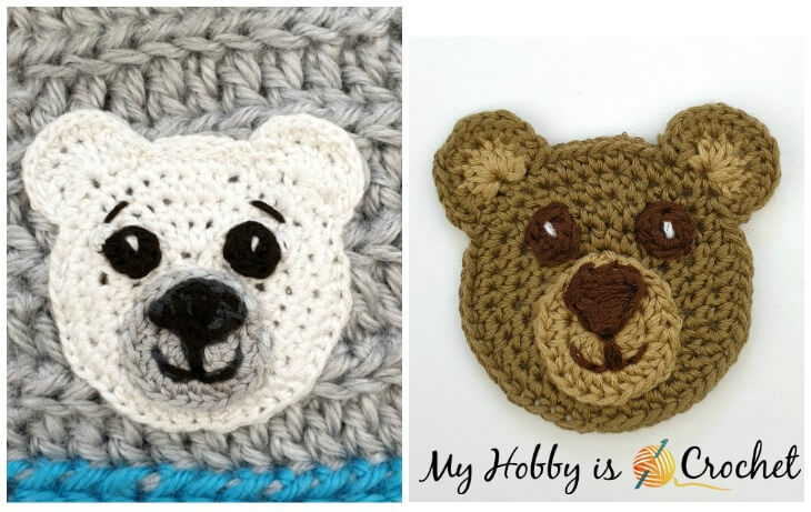 My Hobby Is Crochet: Polar Bear & Brown Bear Appliques - Free Crochet ...