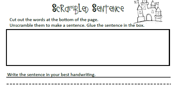 Peterson's Pad: Scrambled Sentence Freebie