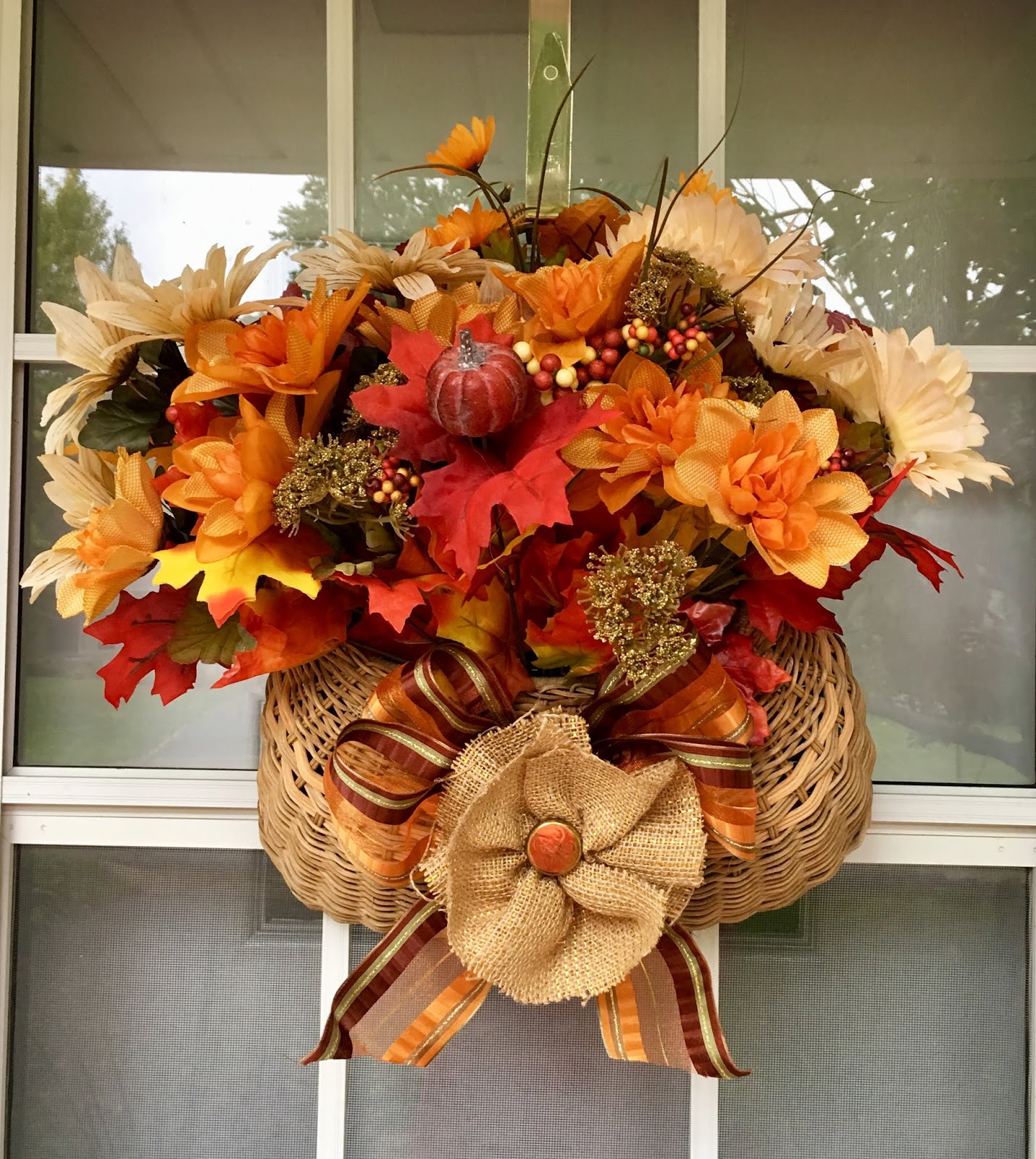 Autumn Door Basket Wreath