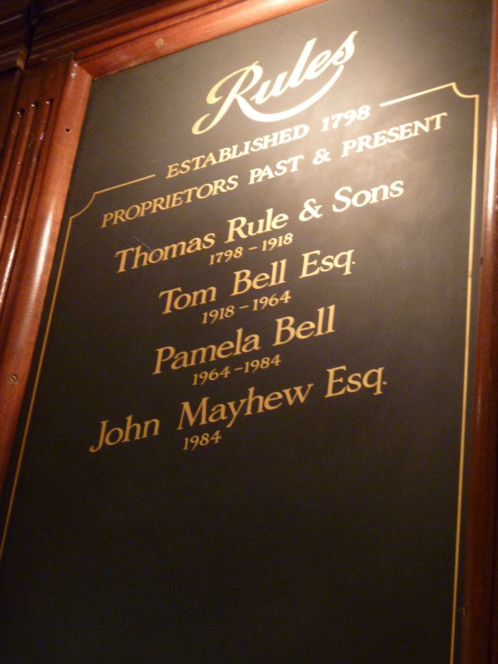 Rules Restaurant : Celebrating A Birthday at the Famous Oldest ...