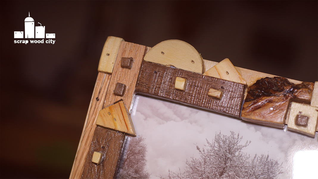 scrap wood city: How to make a DIY scrap wood city picture frame