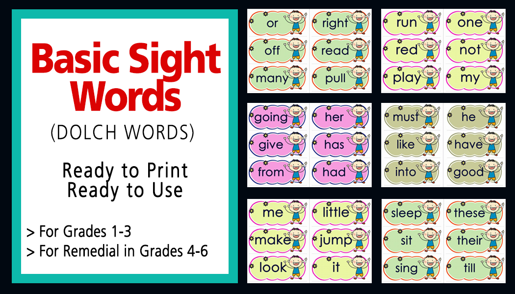 BASIC SIGHT WORDS (Dolch Words) Ready-to-Print - DepedClick