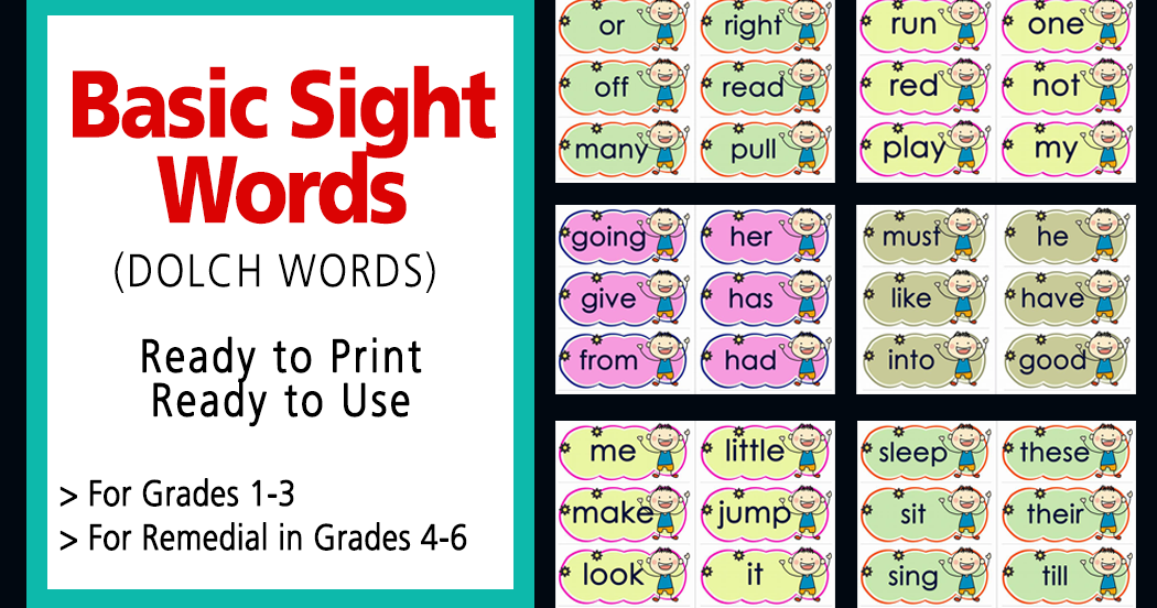 BASIC SIGHT WORDS (Dolch Words) Ready-to-Print - DepedClick