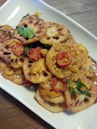 Lotus Roots with Salted Egg by Wendy Ang