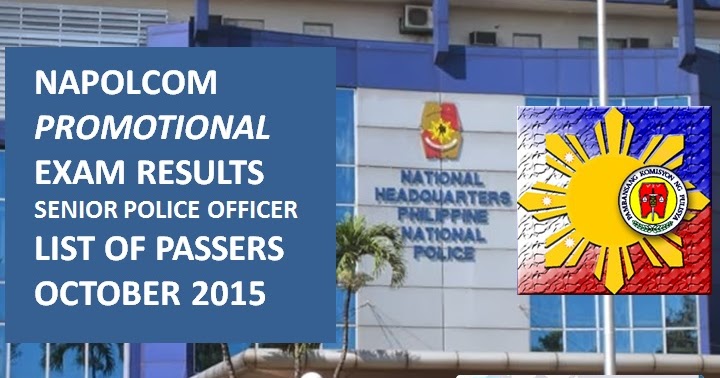 October 2015 NAPOLCOM Promotional Exam results out: Senior Police ...