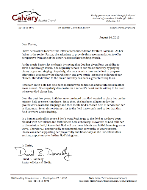 Ruth Coleman: Recommendation Letters