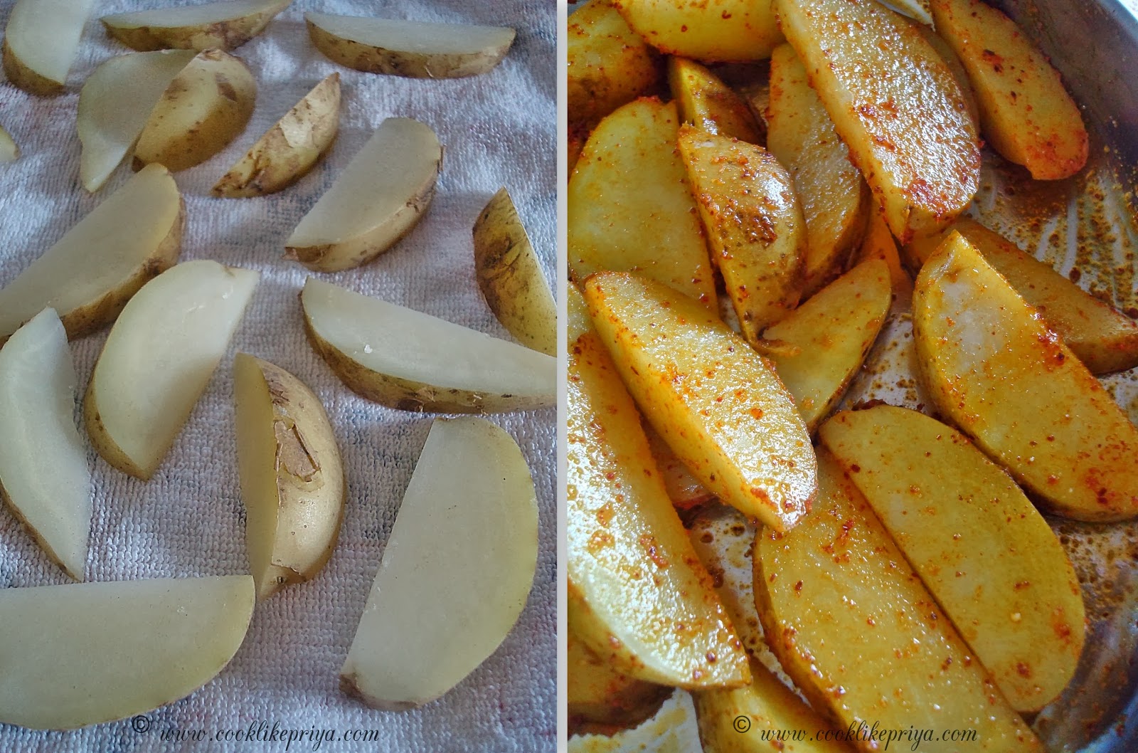 Cook like Priya: Baked Potato Wedges | Oven Baked Spicy Potato Wedges ...