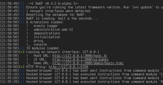 [BeEF 0.4.3.8] Browser Exploitation Framework - PenTest Tools