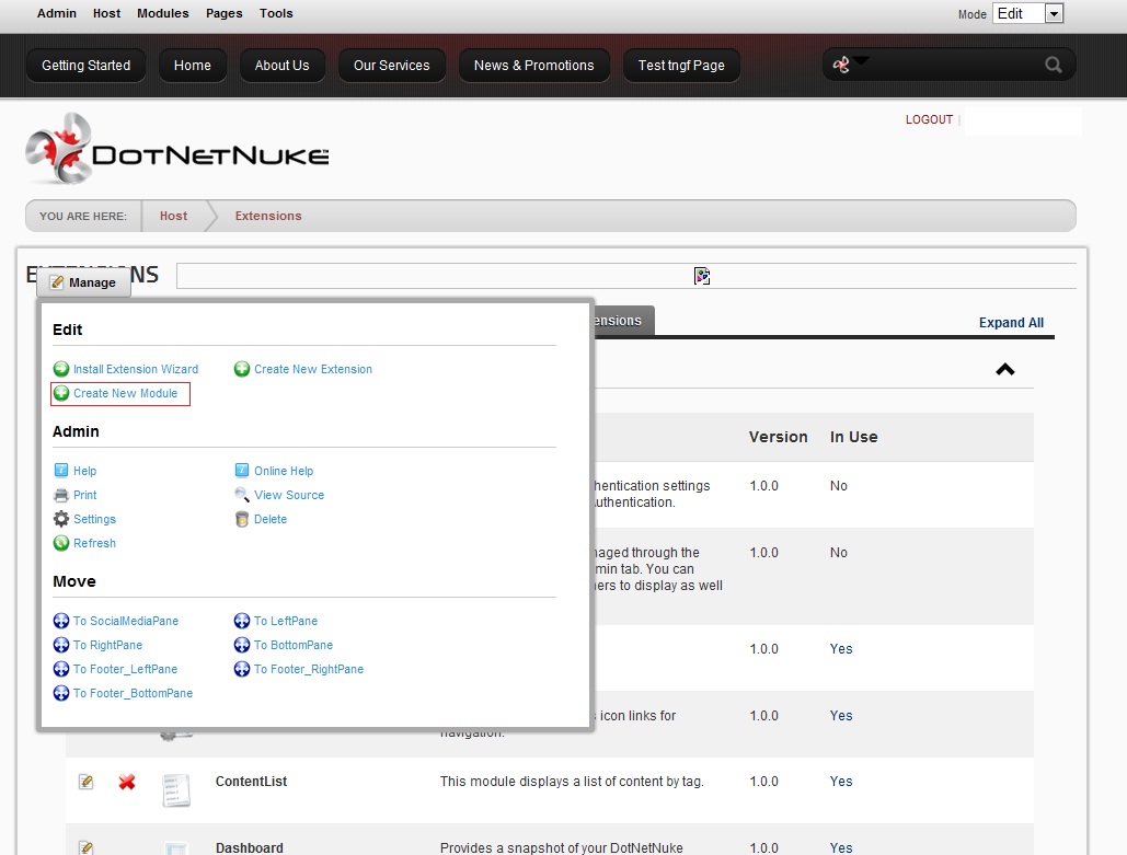 dotnet tutorials: How to create a custom module in DNN 6