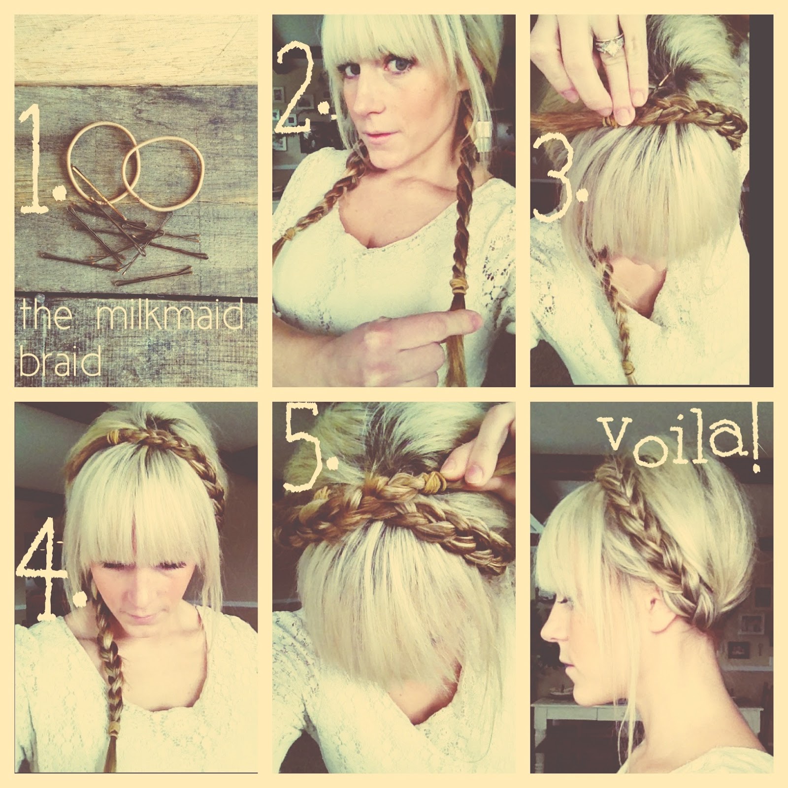 The Vintage Fern: Milkmaid Braid Tutorial