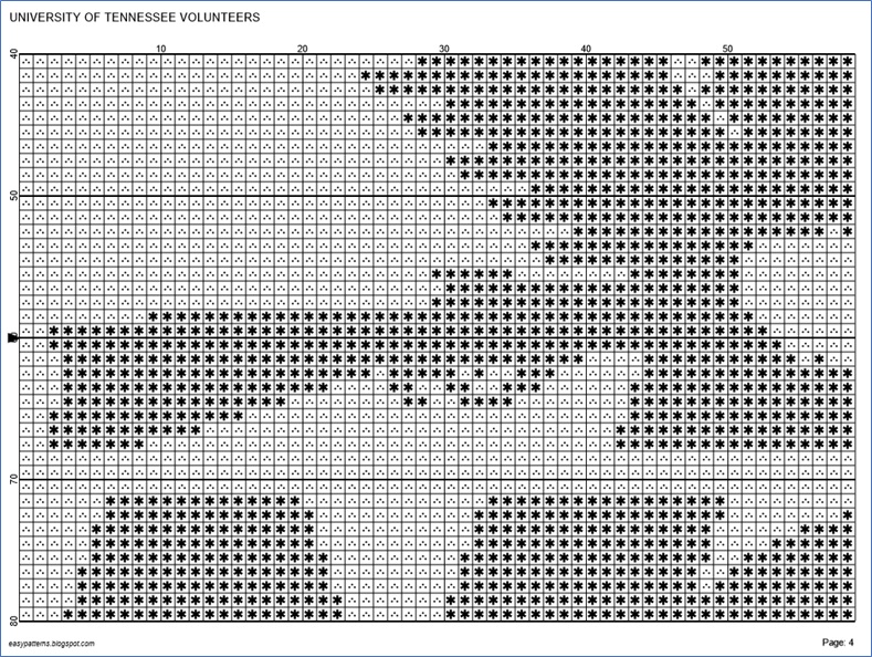 EASY PATTERNS: University of Tennessee Volunteers cross-stitch pattern