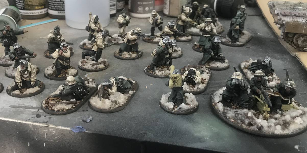 40k Hobby Blog: Crushed Glass Snow Effect on Winter War Germans