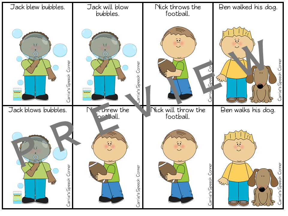 Carrie's Speech Corner: Yesterday/Today/Tomorrow Verb Tense Activity