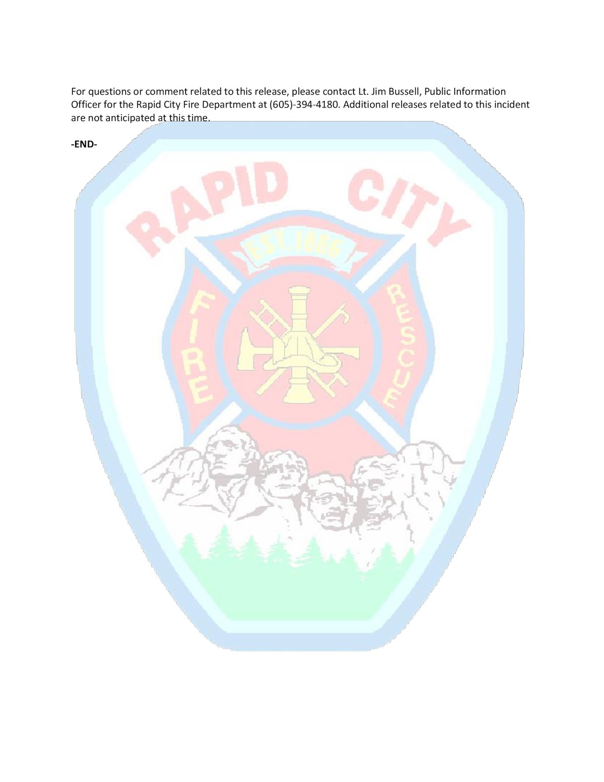 Rapid City Fire Info