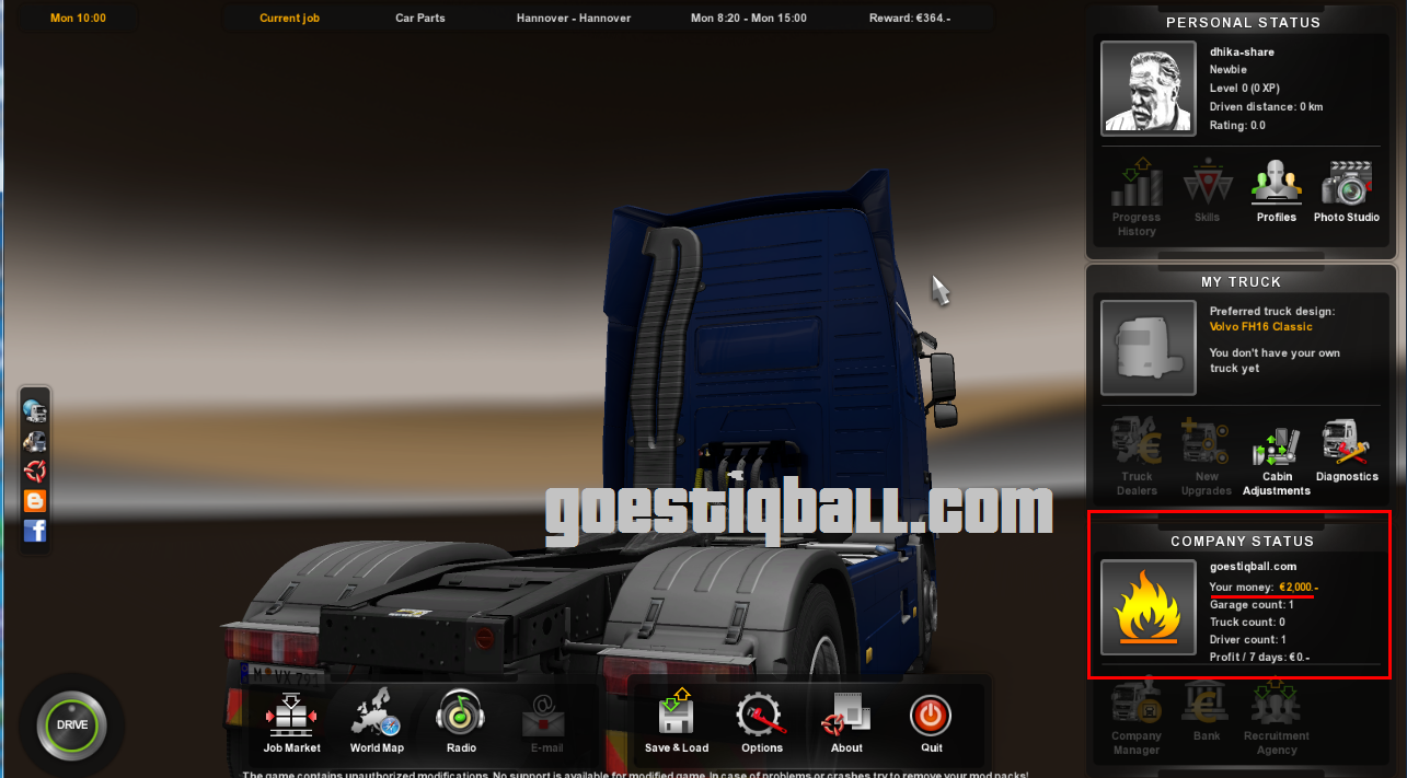 Game Center: Cheat Uang, Level Euro Truck Simulator 2 Anti Crash
