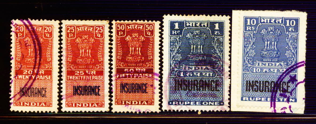 Heritage of India stamps site: India Revenue Court fee Insurance Share ...